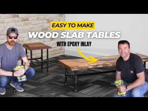 How to Make a Live Edge Wood Slab Coffee Table with Epoxy Inlay