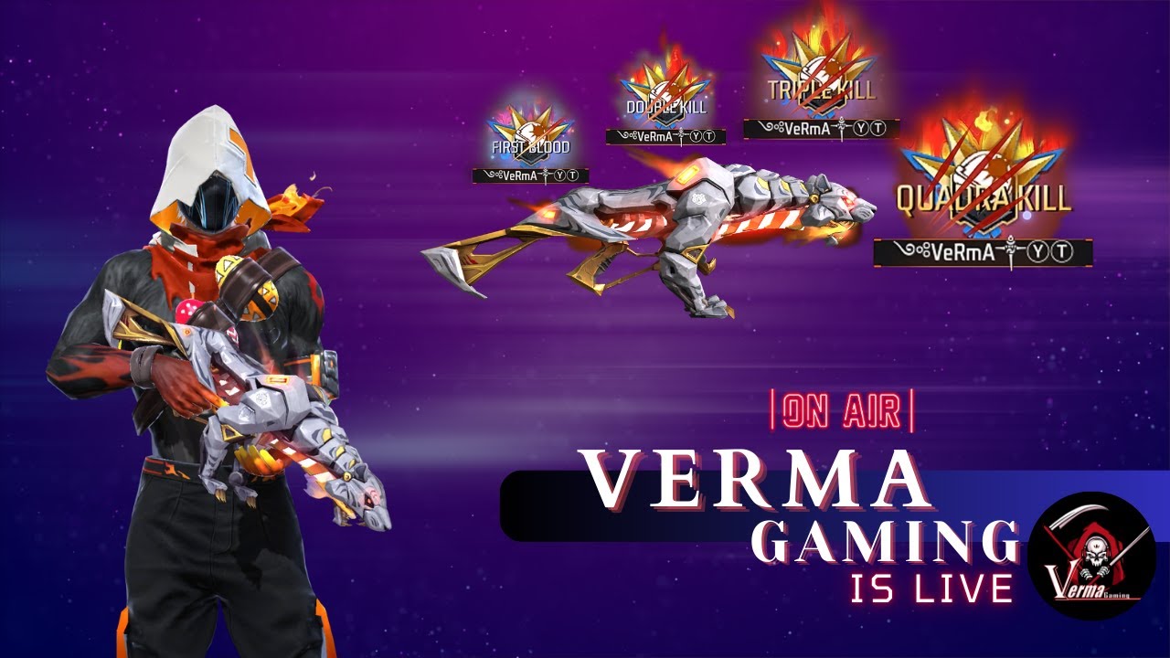 FFM LIVE RANK PUSH WITH VERMA | BR SEASON 44 LIVE RANK PUSH | VERMAGAMING - YouTube