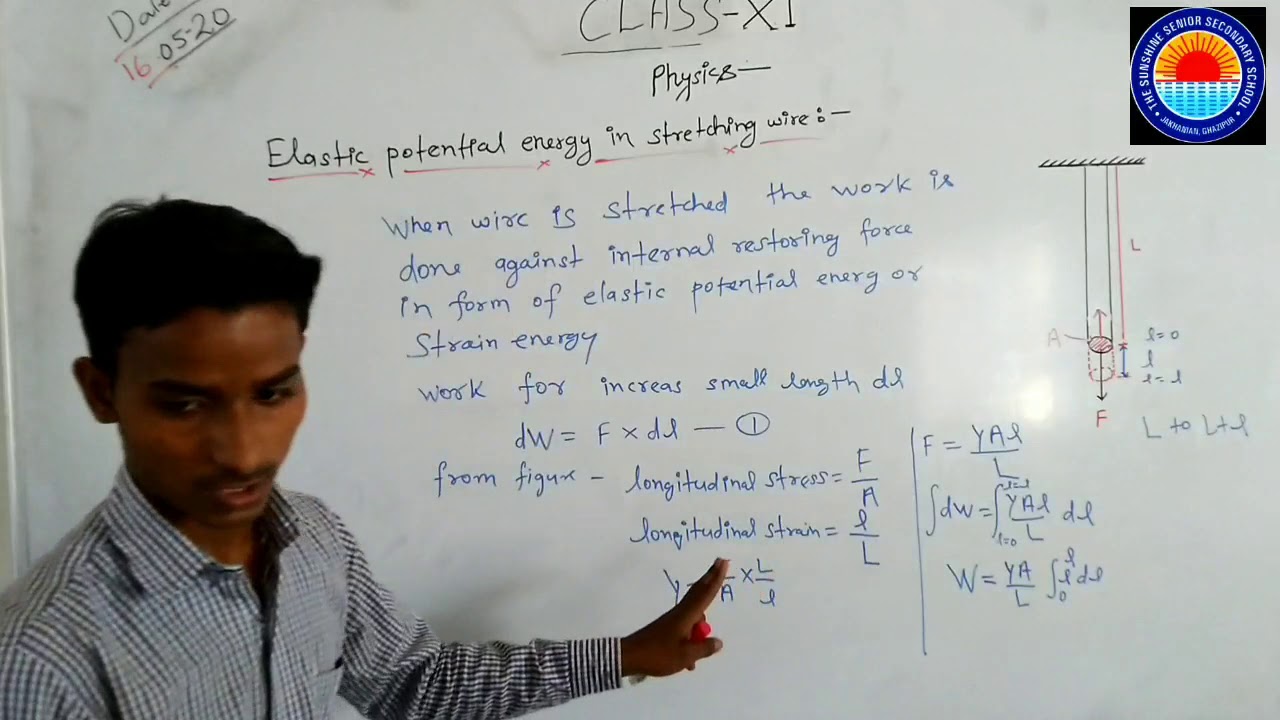 Class 11 Physics - ELASTIC POTENTIAL ENERGY- BY RITESH SIR - YouTube