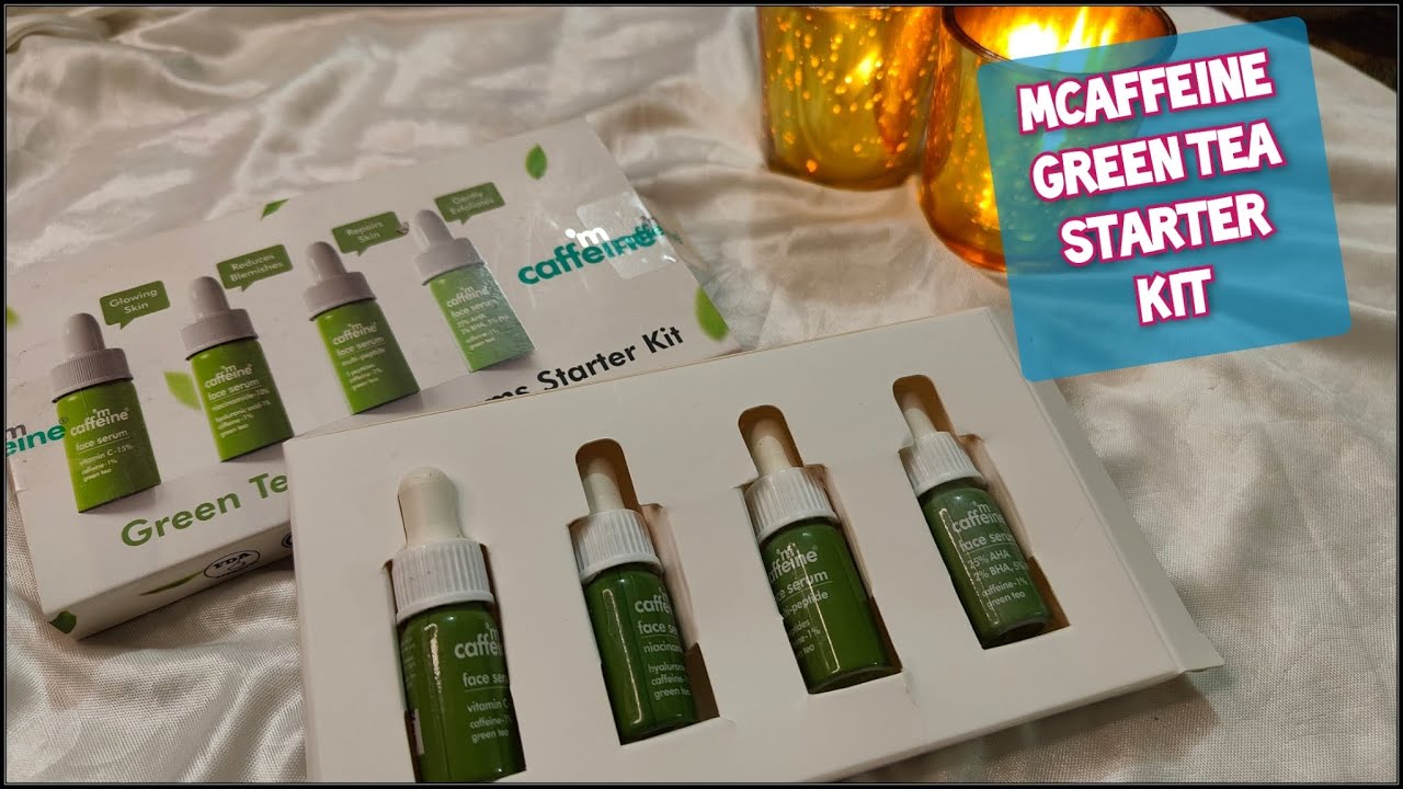 M'Caffeine Green Tea Serum Starter Kit | Review | Non Sponsored | Demo ...