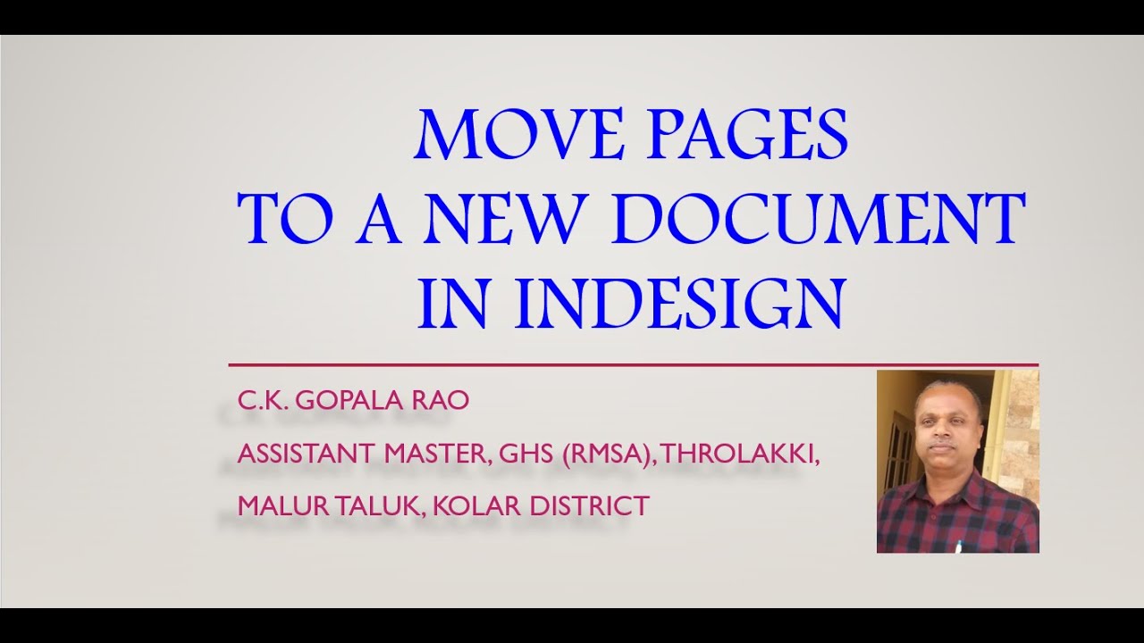 How to Move Pages to a New Document in InDesign - YouTube