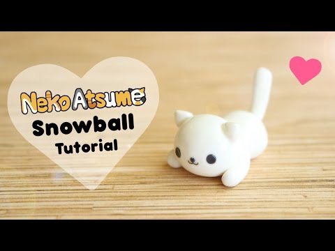 Neko Atsume Simple Snowball│Polymer Clay Tutorial