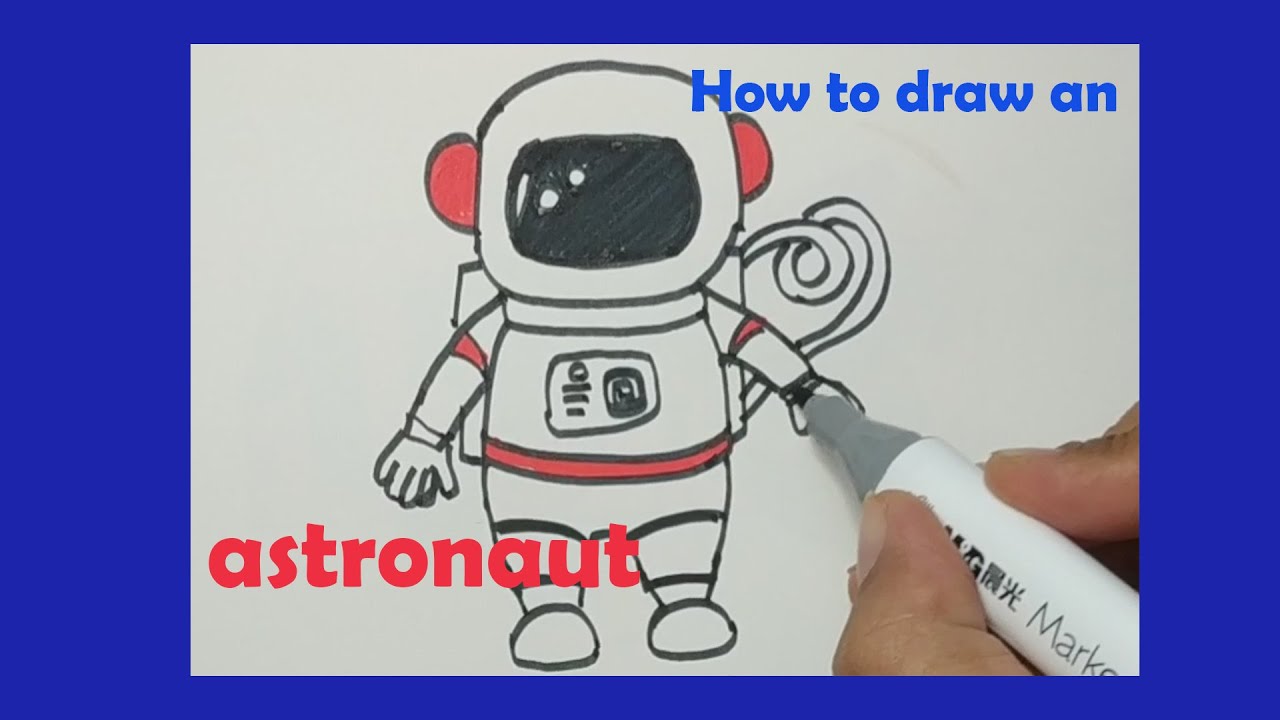 How to draw an Astronaut easy ၊ Spaceman drawing easy - YouTube