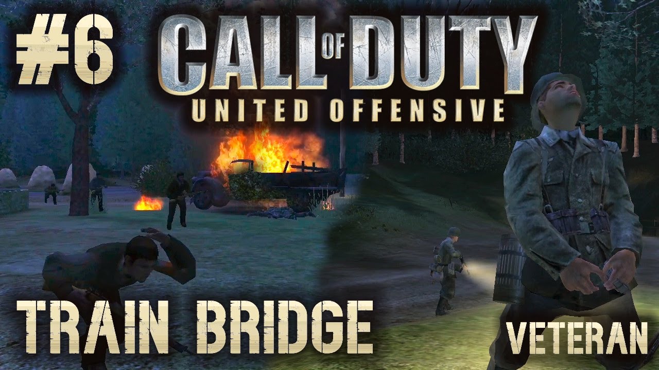 Call of Duty United Offensive: Train Bridge Veteran Gameplay - YouTube