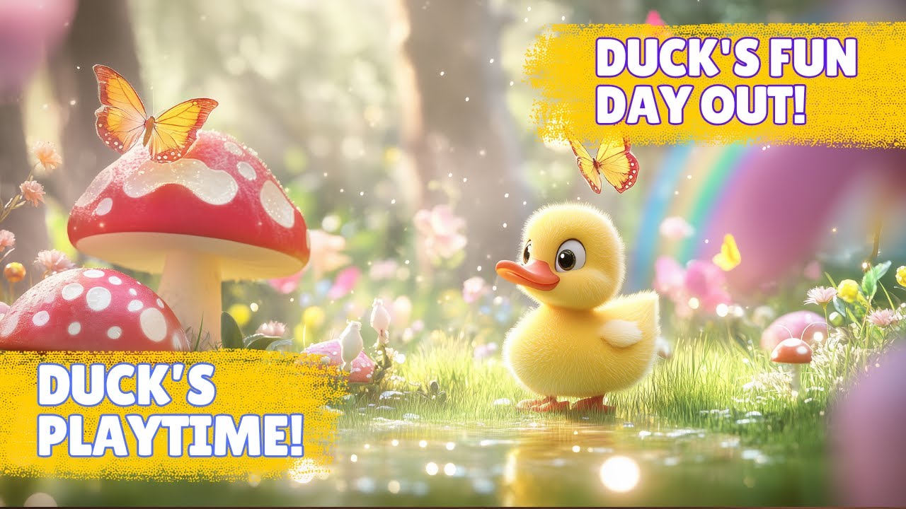 Fun Adventures of a Cheerful Duck | Playful Beach Day for Kids! - YouTube
