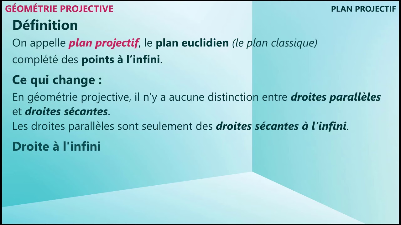 5.03 Géométrie projective - Plan projectif - YouTube