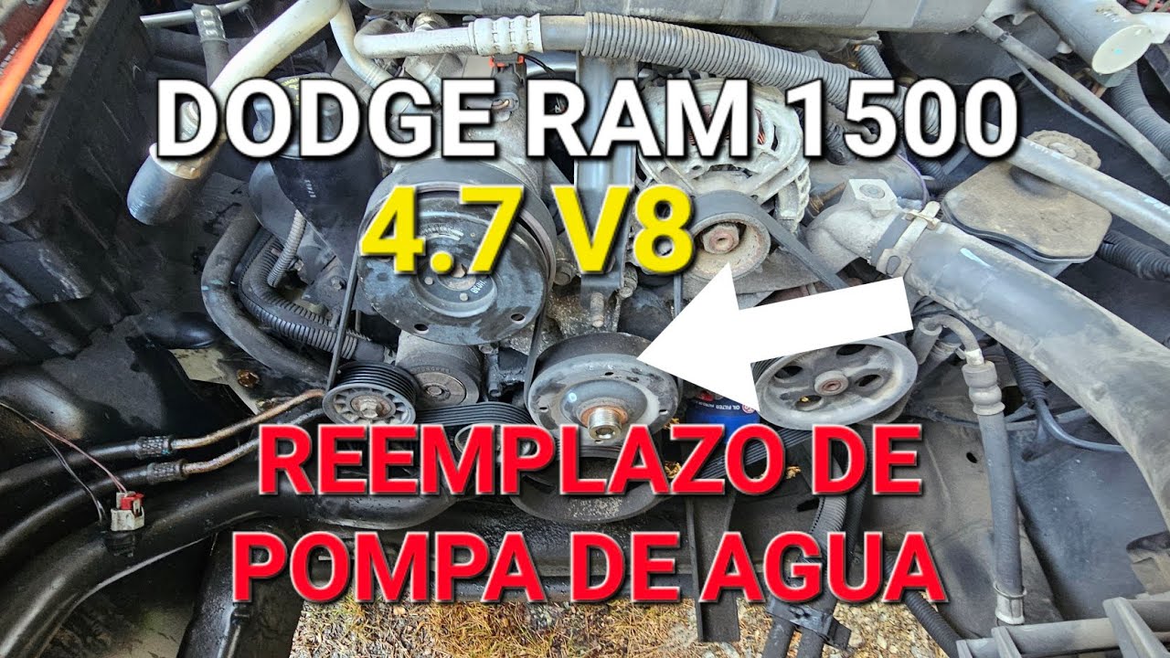 REEMPLAZO DE POMPA DE AGUA 2007 DODGE RAM 1500 4.7 V8 - YouTube