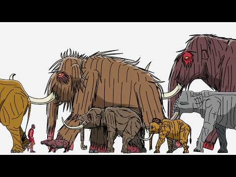 Size Comparison: Prehistoric Elephants(Animated)
