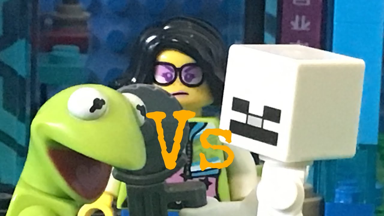 Lego kermit the frog vs skeleton - YouTube
