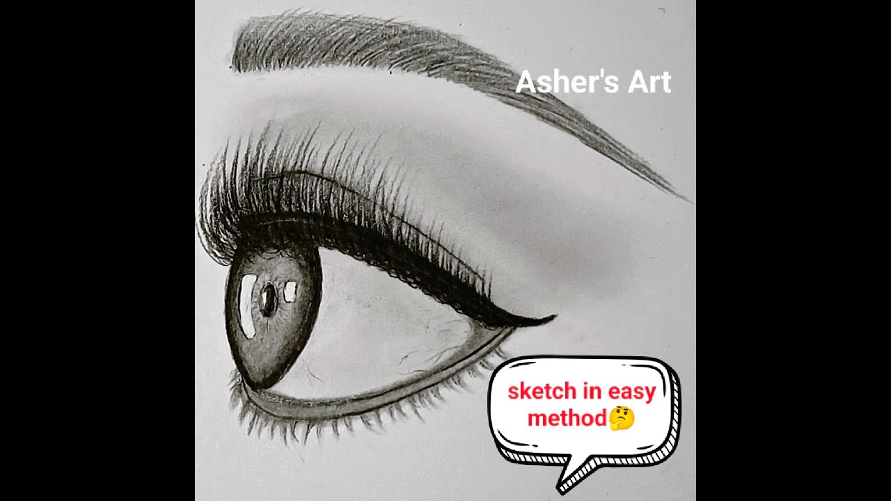 Sketch of eye side pose || sketch in easy method🤔 - YouTube