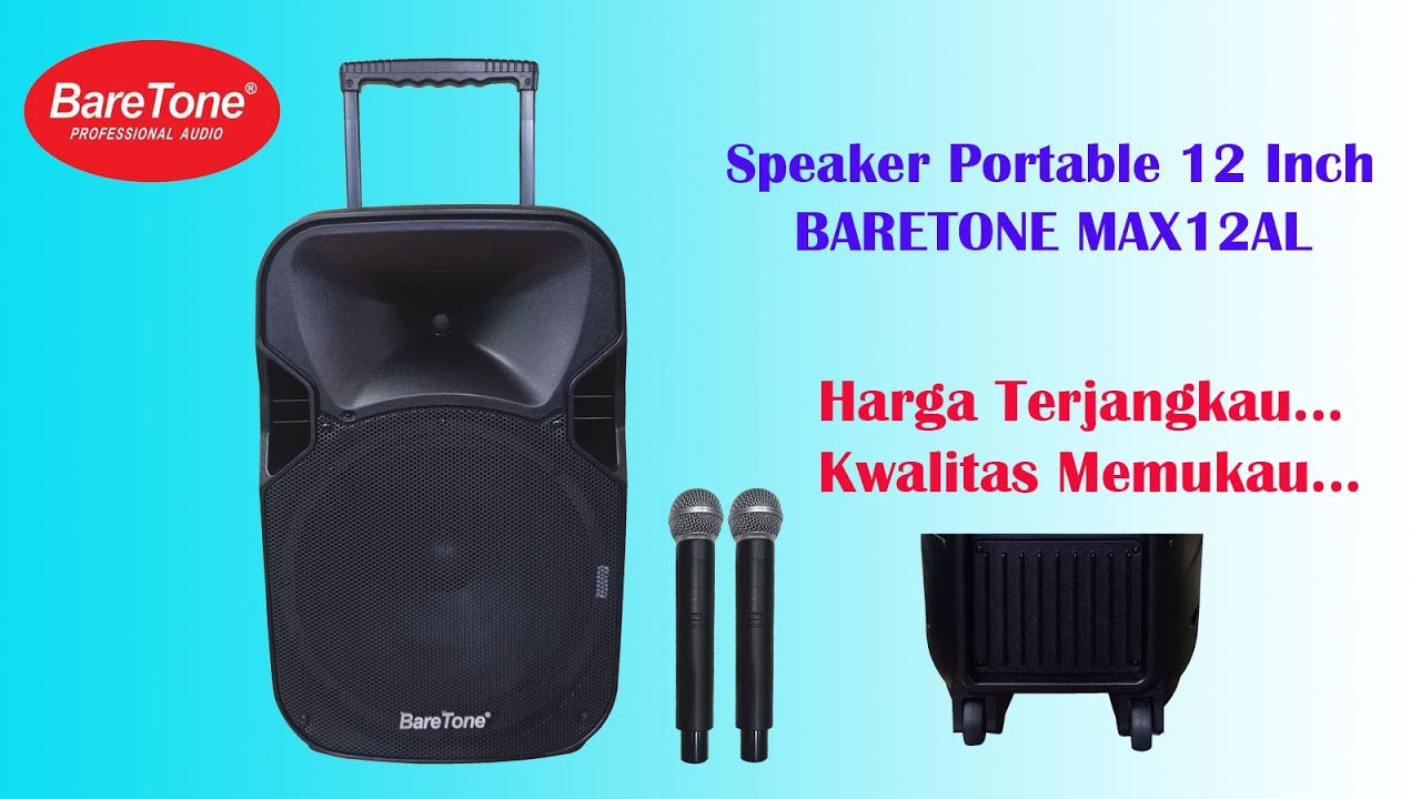 REVIEW SPEAKER PORTABLE 12 INCH BARETONE MAX12AL - YouTube