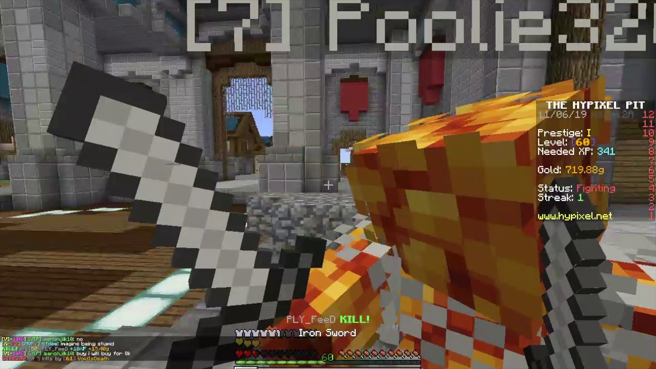 playing Hypixel Pit - YouTube