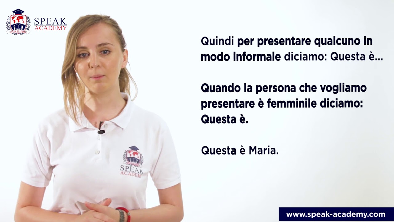 Italian lesson 3 module 3 - This is... - Questa è... - YouTube