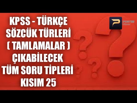 KPSS - TÜRKÇE - Sözcük Türleri ( Tamlamalar ) Soru Çözümü 25.Kısım