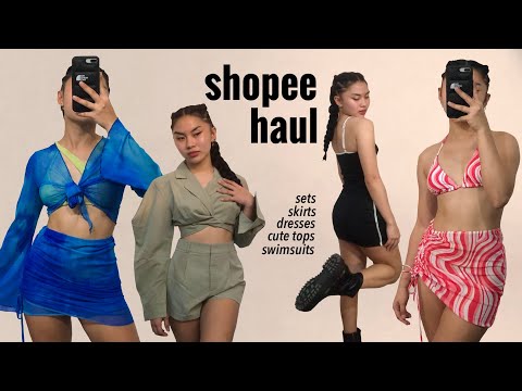 HUGE SHOPEE TRY ON HAUL + GIVEAWAY ft. lovito  (cute sets, swimsuits, dresses + more) | Sarah Perez
