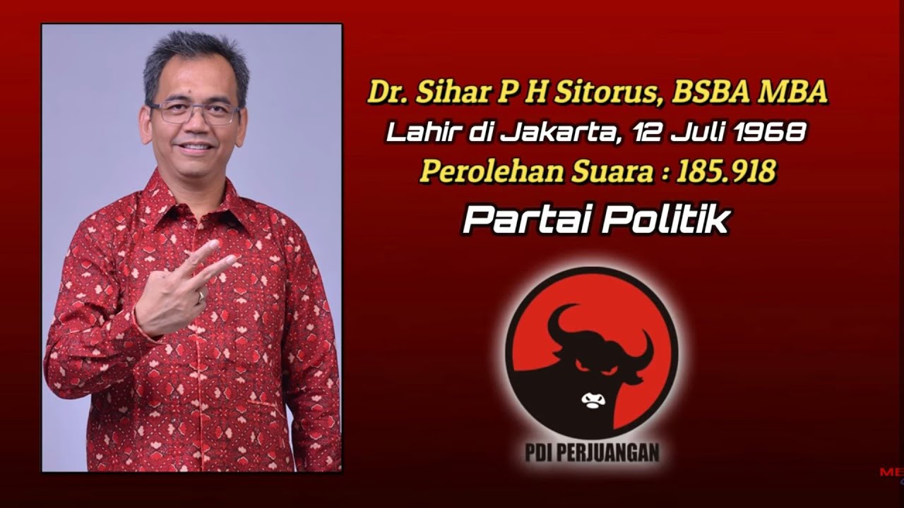 Sihar Sitorus meraih suara Terbanyak, Ini DPR RI terpilih dari dapil ...