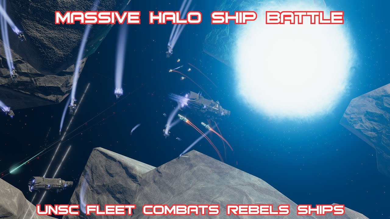 Massive Halo Space Ship Battle | UNSC Ambushes Large URF Fleet ...