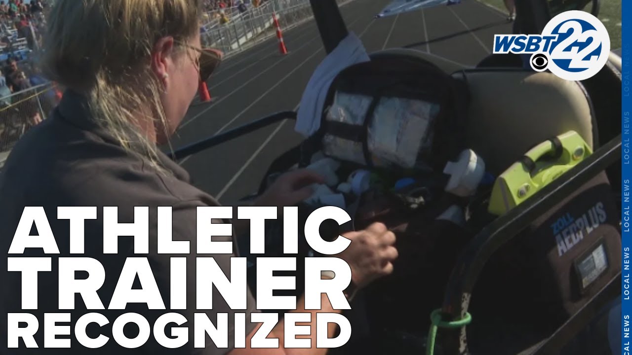 Elkhart High School athletic trainer recognized by IHSAA - YouTube