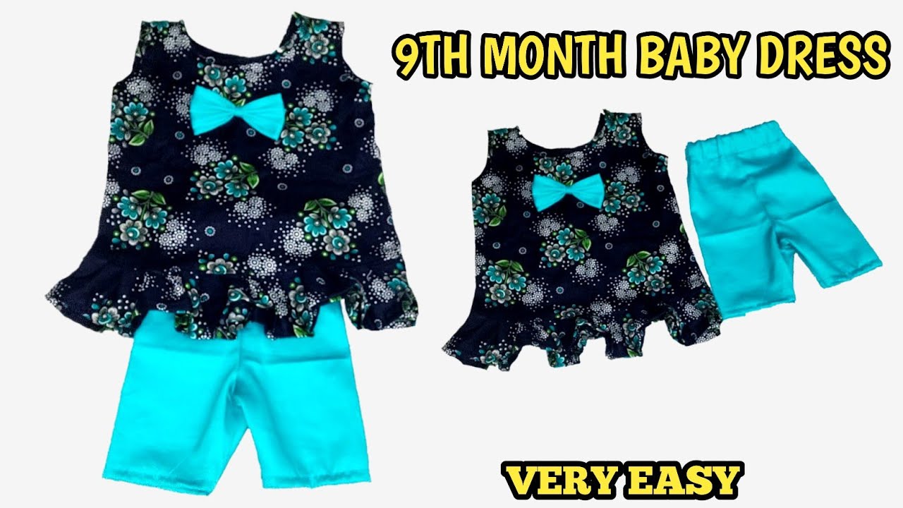 9 Month Baby Dress Cutting and Stitching | 9 Month Baby Frock Design ...