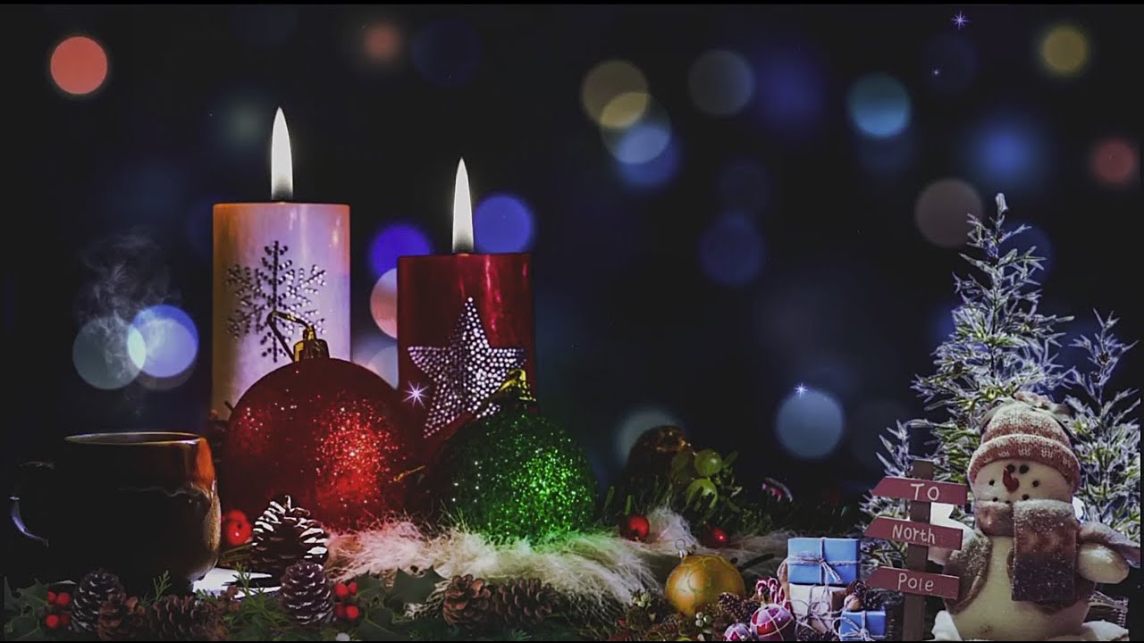 Cozy Christmas Ambience • Soothing Rain Sounds with Candle Flames # ...