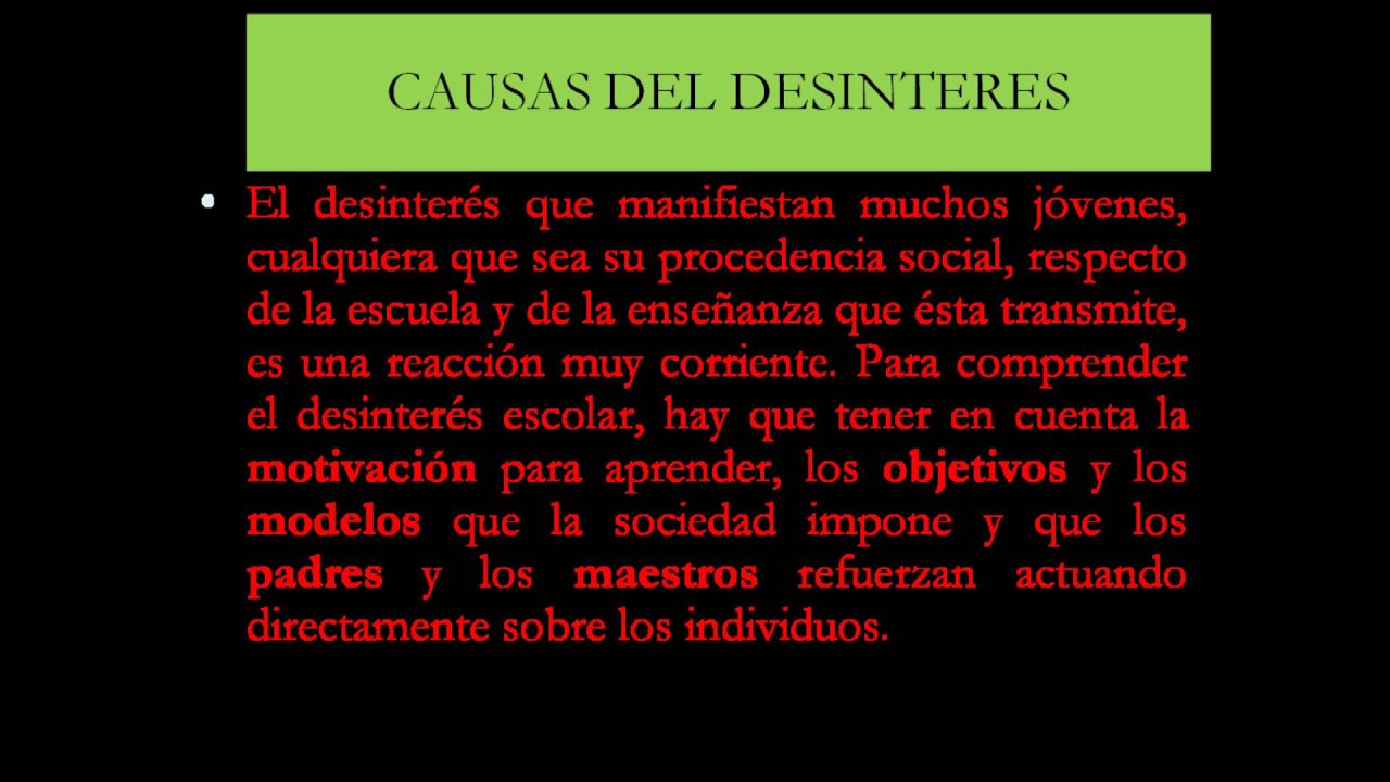 desinteres en la educacion - YouTube