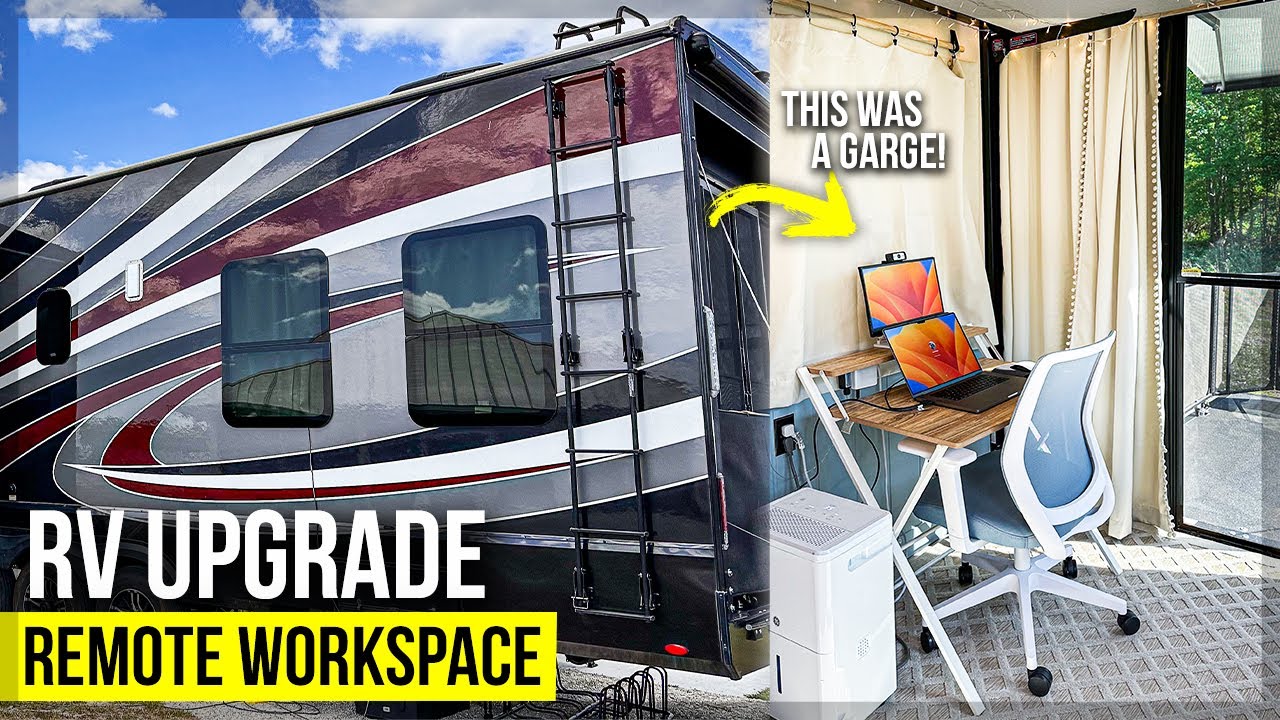 WORK REMOTE from the road! // RV Modifications & Workspace Tour! 💻🛣️ ...