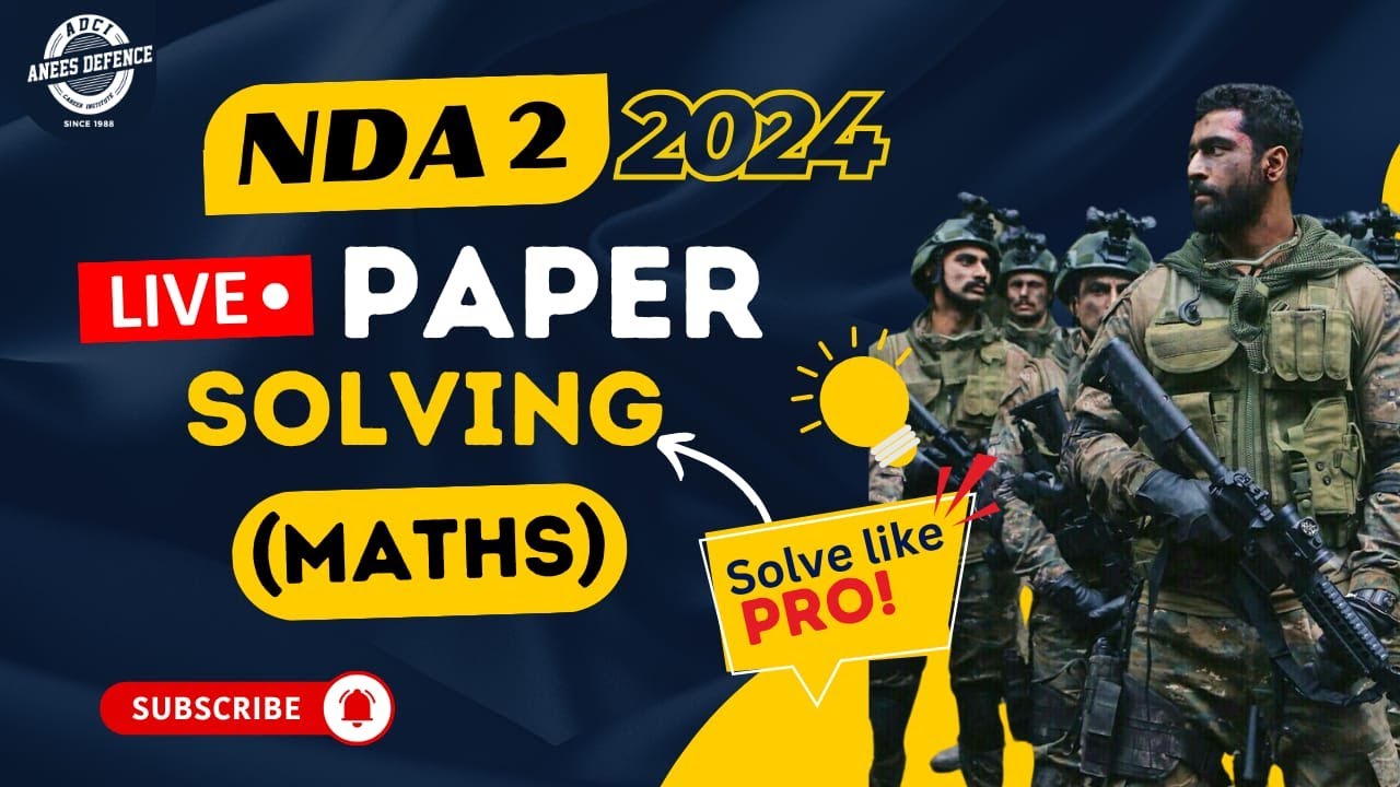 NDA 2 2024 Maths Paper Detailed Solution with Answer Key | Solve with ...