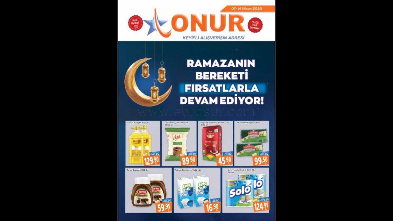 Onur Market Fırsatları Kampanyalar 07 - 14 Nisan 2023 - YouTube
