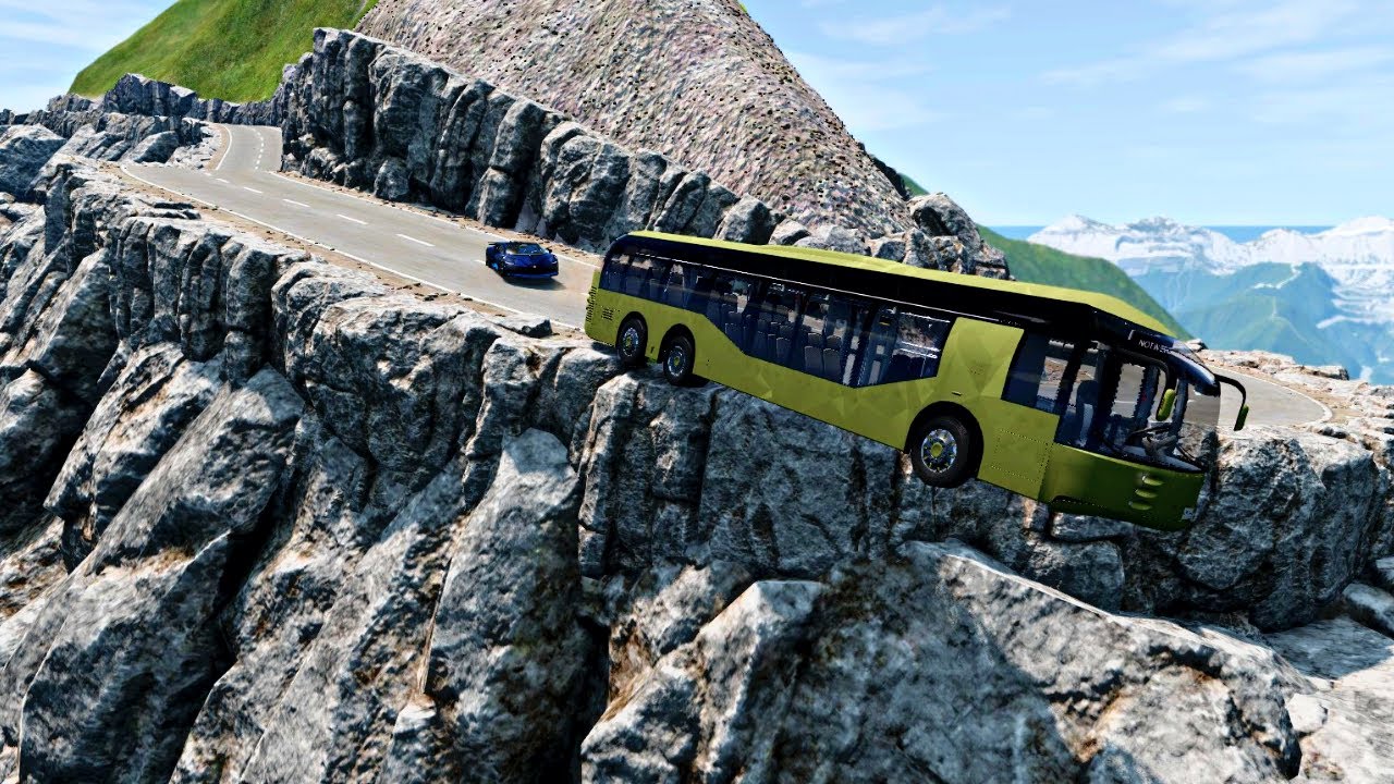 Cars vs Cliff Roads #2 - BeamNG.Drive - YouTube