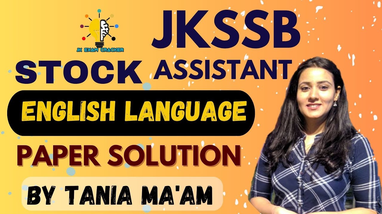 QUESTION PAPER II ENGLISH LANGUAGE II STOCK ASSISTANT II BY TANIA MA'AM ...