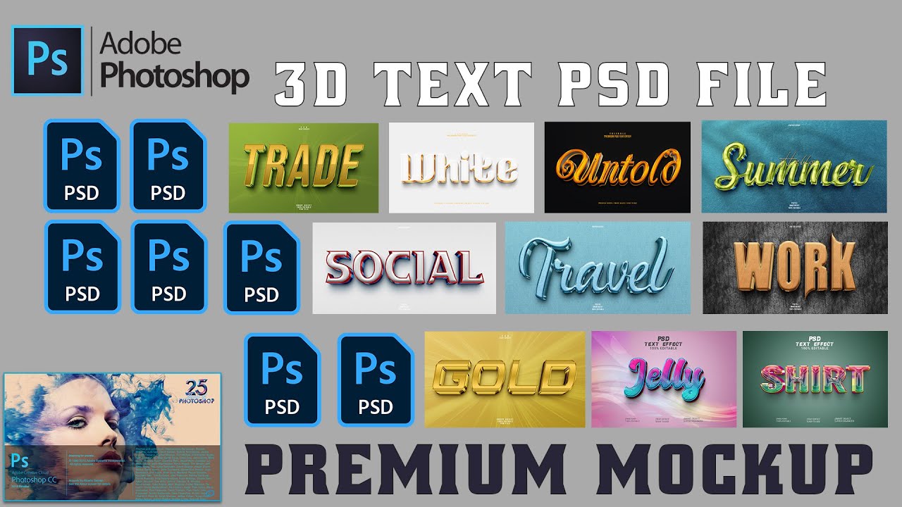 New Fancy 3d Text Effect Photoshop Psd File Free Download Part 78 - YouTube