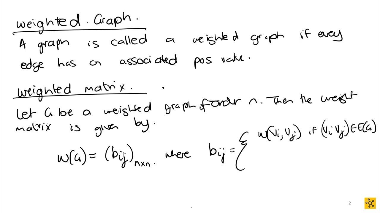 MAPV101 Weighted Graphs Intro - YouTube