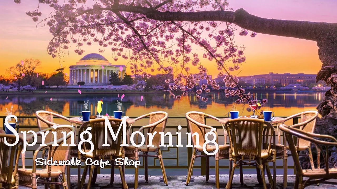 Spring Morning: Sidewalk Cafe Shop Ambience With Bossa Nova Music For ...