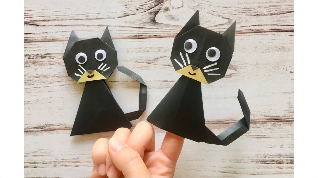 Macska hajtogatás papírból. Origami cica ujjbáb - YouTube