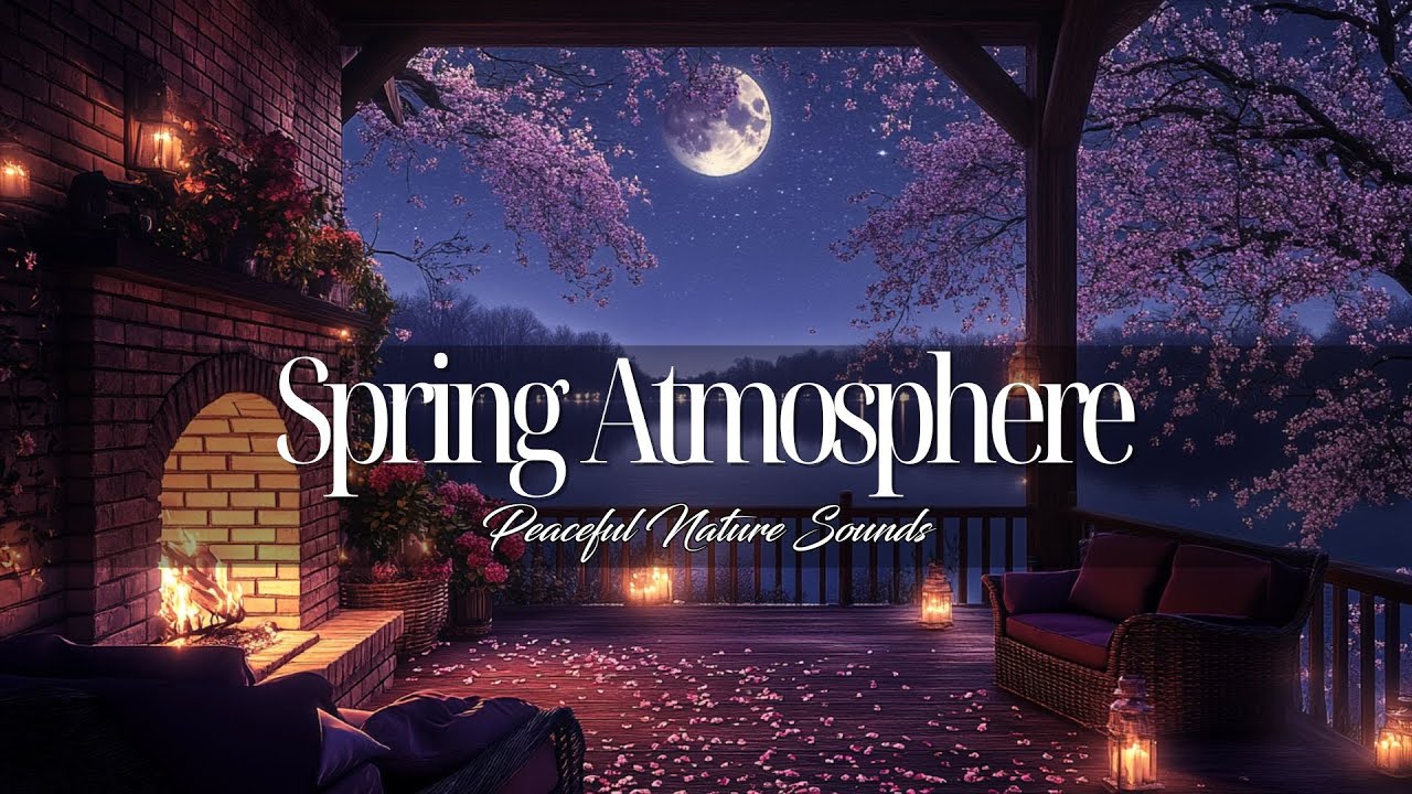 Spring atmosphere with Fireplace 🌸 Soothing Night Space for Deep ...