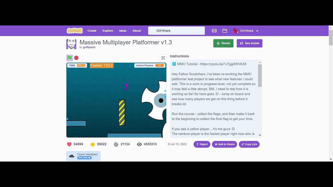 Massive Multiplayer Platformer (1m 00s 700) - YouTube