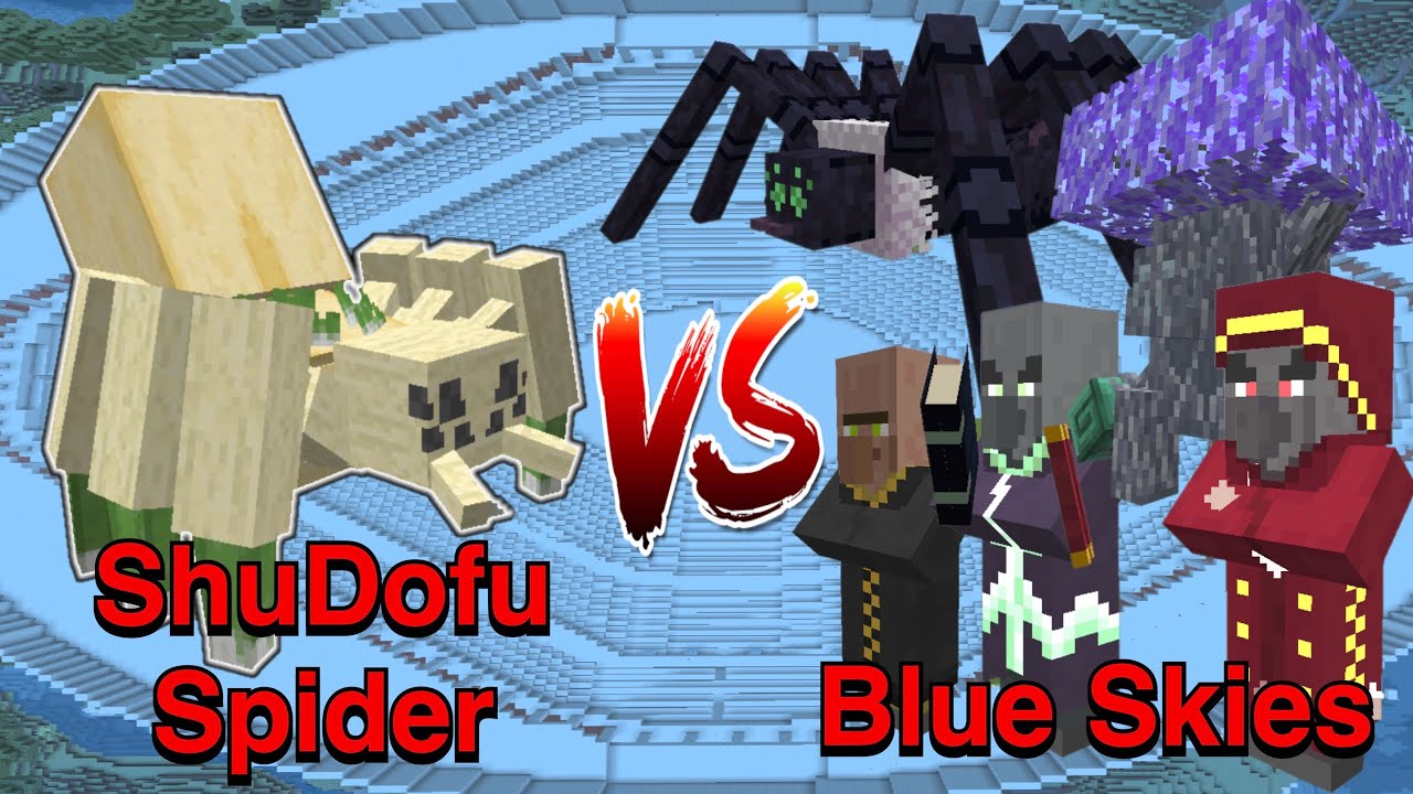 Minecraft |Mobs Battle| ShuDofu Spider (TofuCraftReload) VS Blue Skies ...