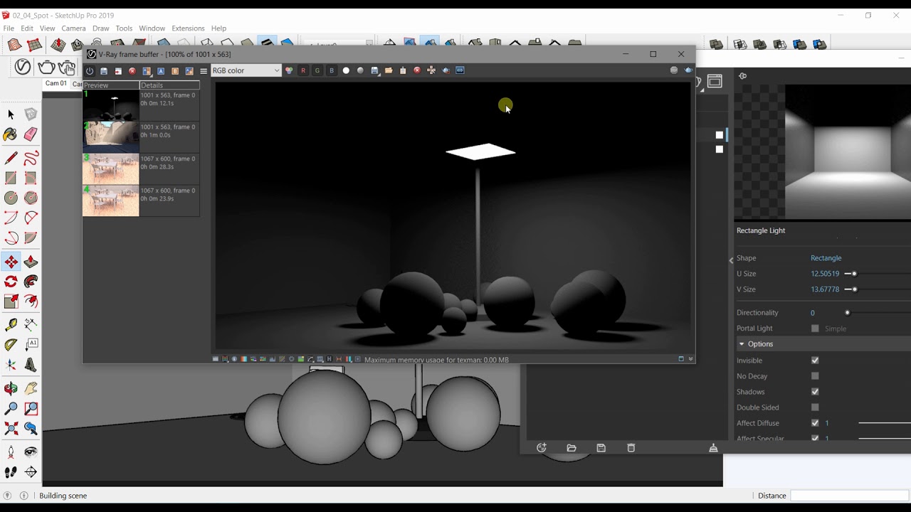 Sketchup Rectangular Light With Vray Next - YouTube