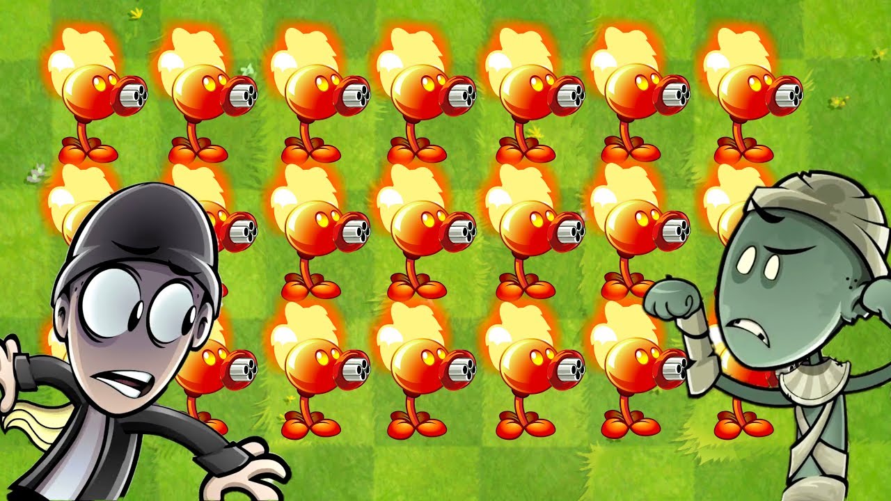 Plants vs Zombies 2 Fire Peashooter Massacre All Zombies and ...