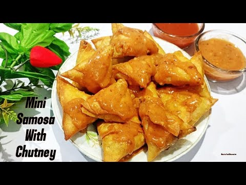 Street Style Mini Aloo Samosa With Chutney Recipe By Nimra's Food ...
