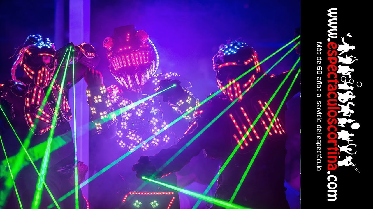 Robots Leds Con Láser Barcelona - Contratación Para Eventos - YouTube