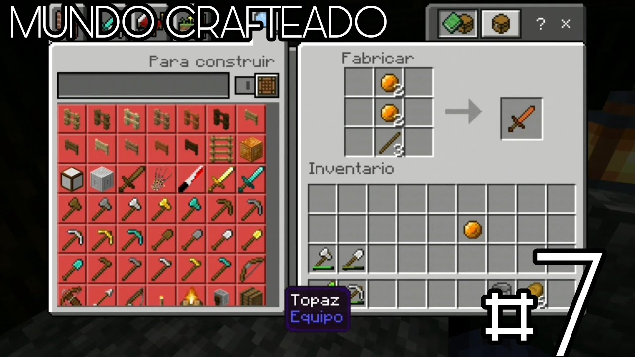 MUNDO CRAFTEADO: LA ESPADA DE TOPAZ #7/ MINECRAFT PE - YouTube