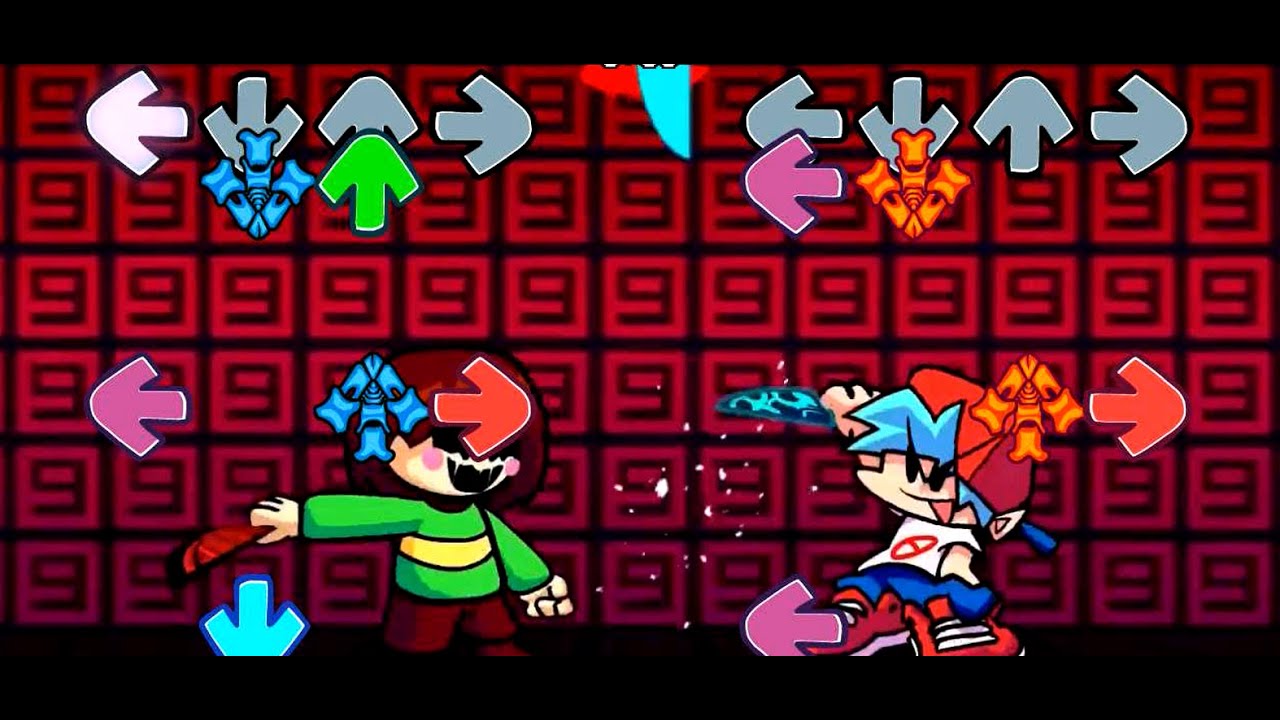 Chara VS bf Knife Fight recreation 2V More Add Mechanics - Megalo ...