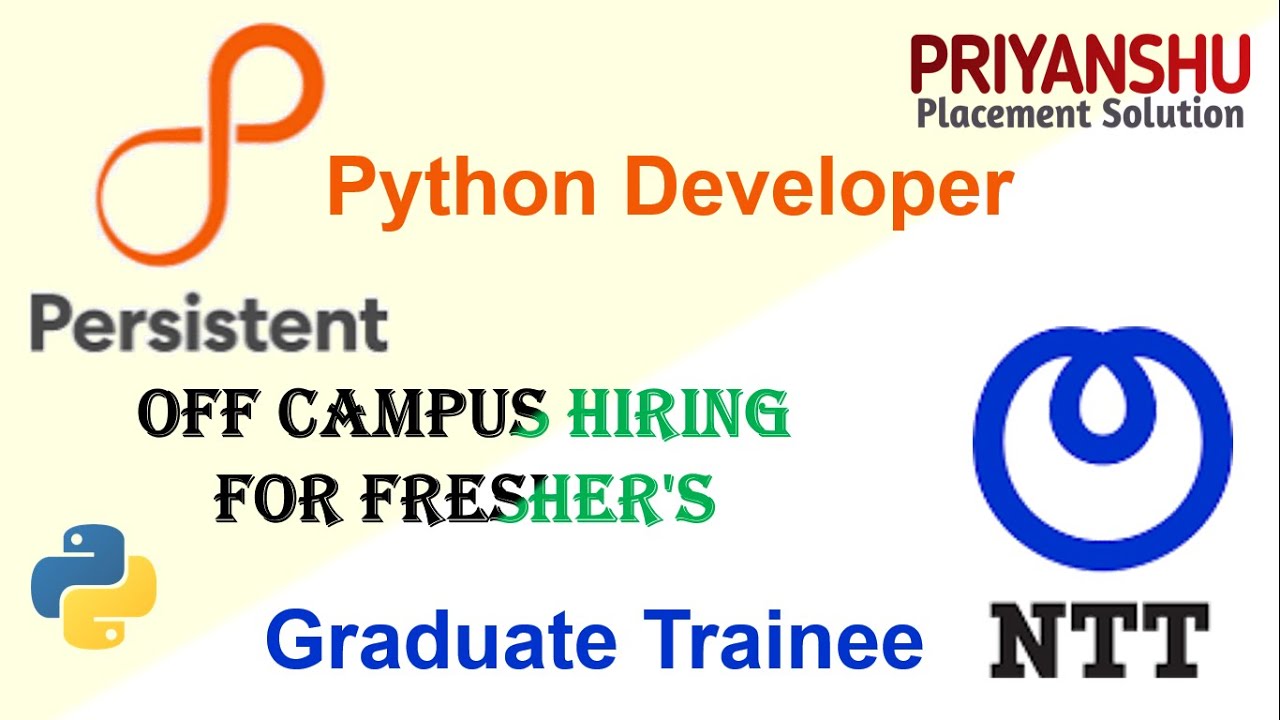 Persistent Python Developer | NTT Graduate Trainee | Persistent off campus Drive | Python ...