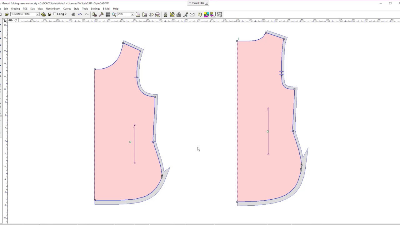 StyleCAD PDS V11 - Manual Seam Corner Feature - YouTube