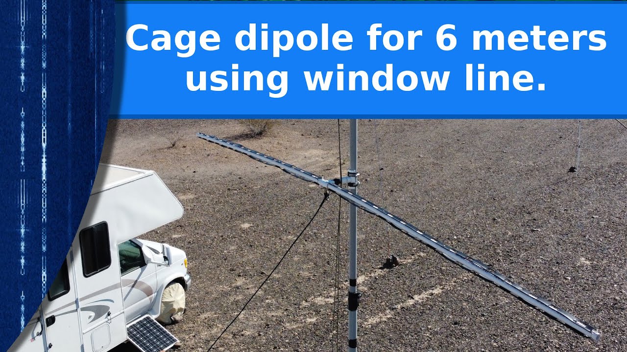 Ham Radio - A 6 meter cage dipole using window line. - YouTube