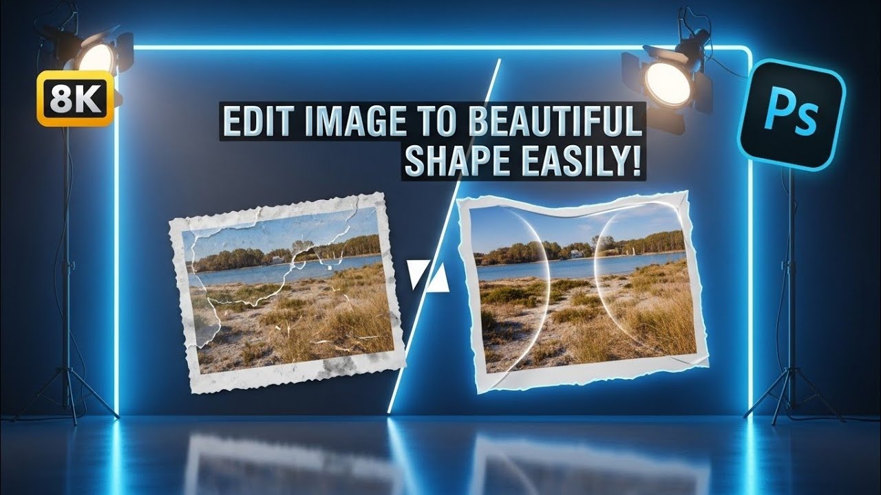 How to edit a image to come a beautiful shape easily in photoshop - YouTube