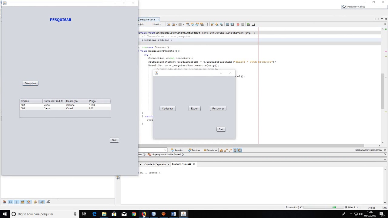 03 Cadastro de produtos Criando formulario Pesquisar Java Netbeans - YouTube