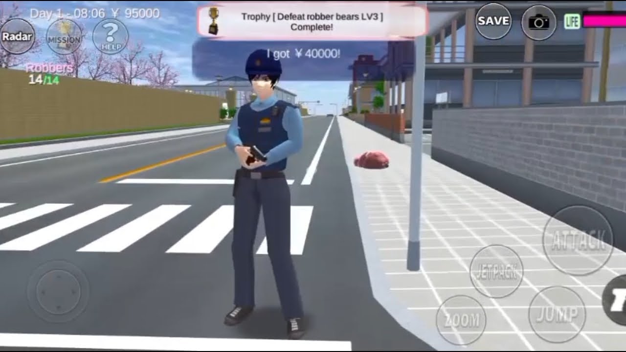 cara menyelesaikan misi [ defeat robber bears lv3 ] di sakura school ...