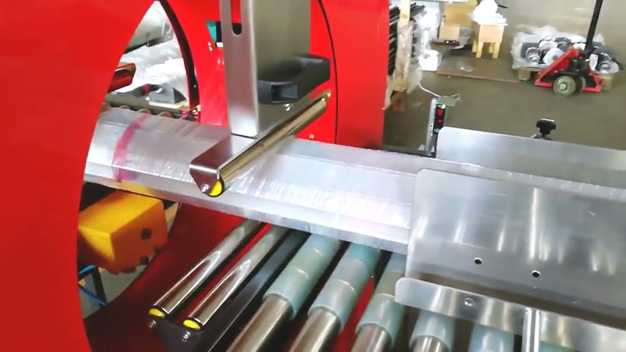 Steel tubes film wrap packaging machine carton aluminum profile wrapper ...